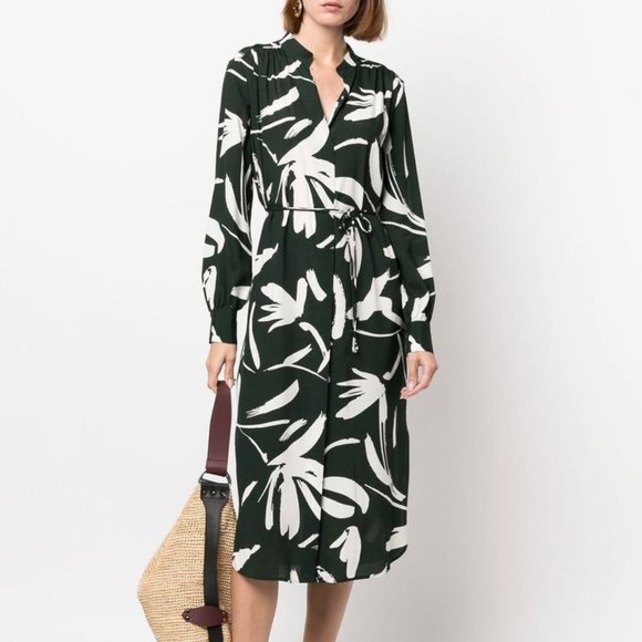 Hugo Boss | Dresses | 595 Hugo Boss Green Floral Abstract Dibanora ...